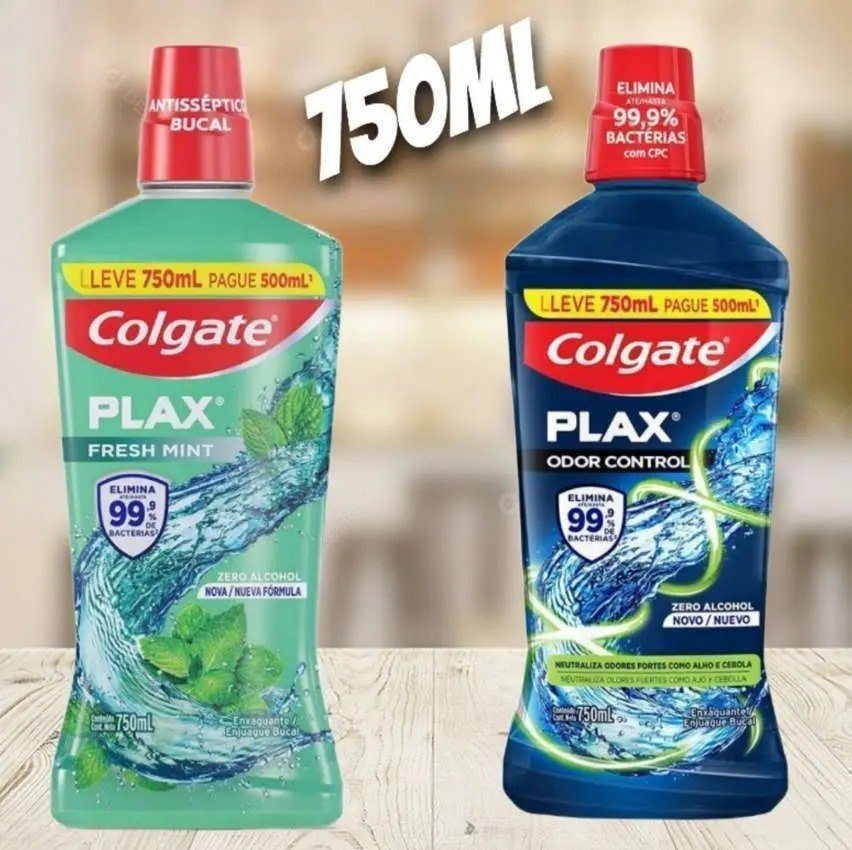 Colgate Plax Odor Control - Enxaguante Bucal, Embalagem Promocional ...