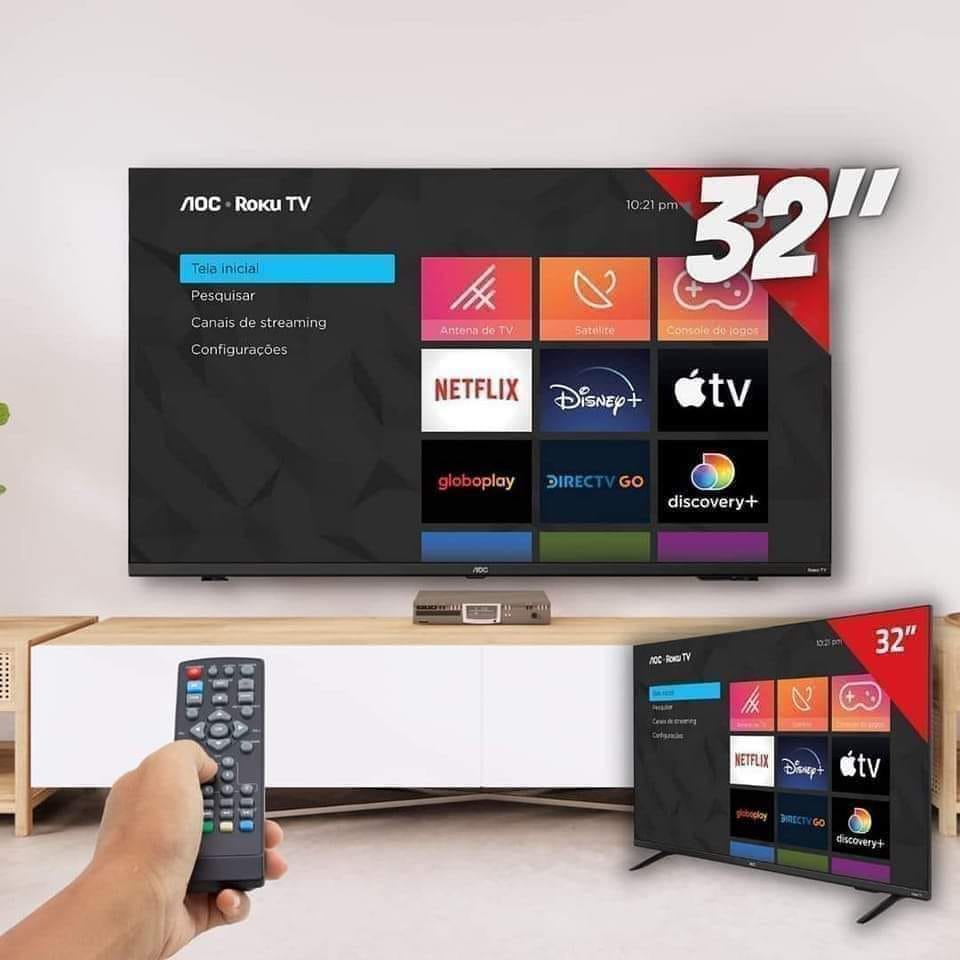Smart TV LED 32″ HD AOC 32S5135/78G – Design sem bordas, Wifi ...