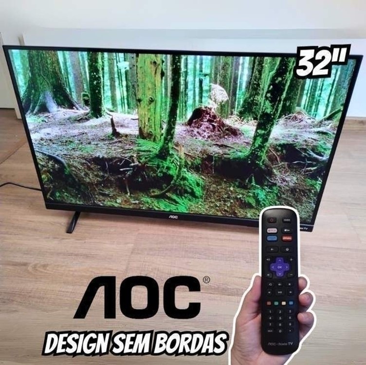 Smart TV LED 32" HD AOC 32S5135/78G - Design sem bordas, Wifi ...