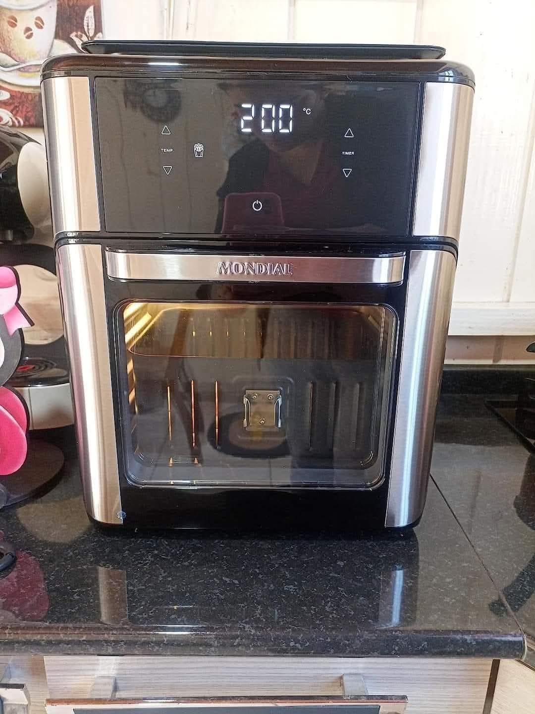 Fritadeira Air Fryer Forno Oven 12 Litros, Mondial, Preto/Inox, 2000W ...