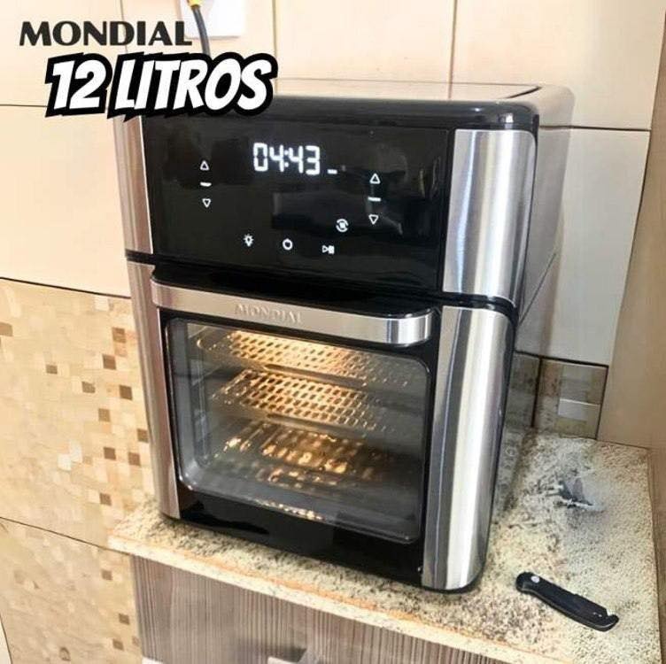 Fritadeira Air Fryer Forno Oven 12 Litros, Mondial, Preto/Inox, 2000W ...