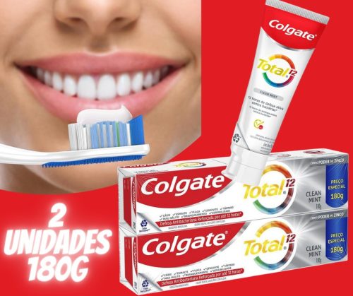 Creme Dental Colgate Total 12 Clean Mint 2 unidades de 180g - Eba Promoção