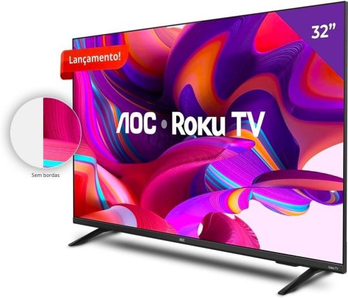 Smart TV LED 32" HD AOC 32S5135/78G - Design sem bordas, Wifi, Conversor Digital, USB, HDMI ...