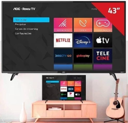 Smart TV 43” Full HD D-LED AOC 43S5135/78G - VA Wi-Fi 3 HDMI 1 USB ...
