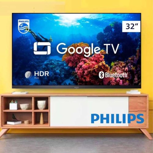 Smart TV Philips 32" HD 32PHG6918/78, Google TV, Comando de Voz, HDR, 3 HDMI, Wifi 5G, Bluetooth ...