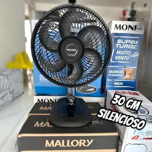 Ventilador de Mesa Mallory Turbo Compact 30 cm, Silencioso, Hélice de 6 ...