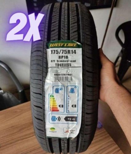 Kit 2 Pneus Aro 14” Westlake 175/75R14PR 87T - RP18 - Eba Promoção